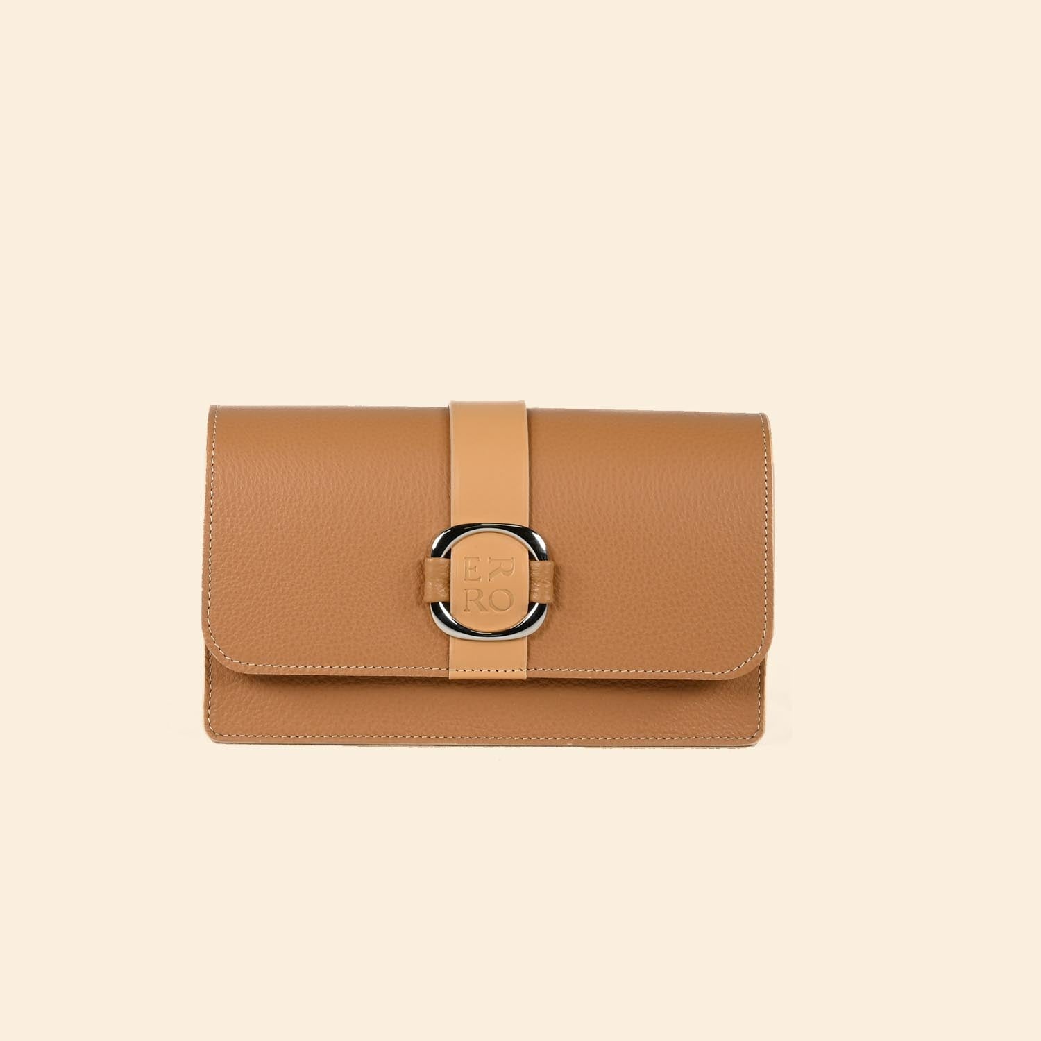 MOKOA Sable – Sac à bandoulière en cuir noir | ERRO Maroquinerie Française